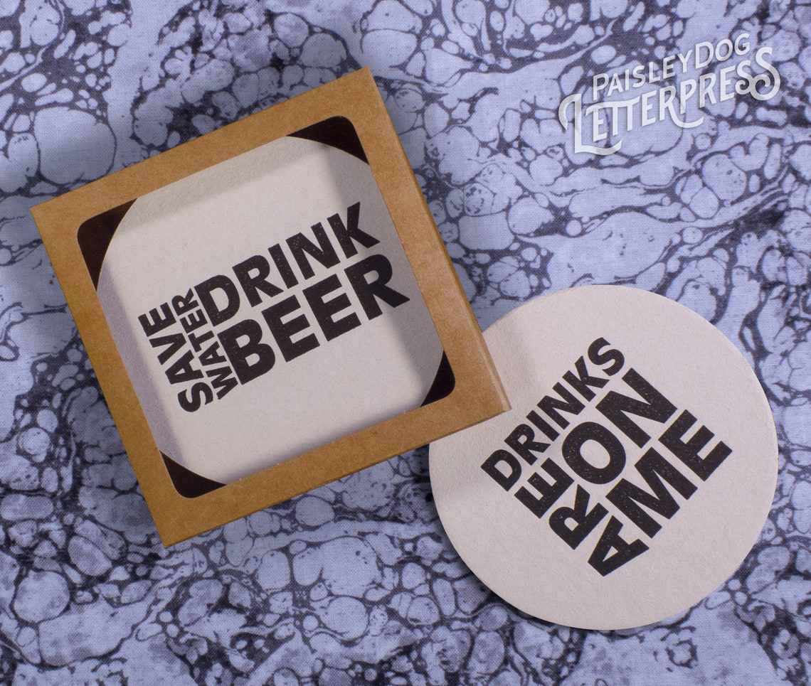 Assorted SNARKY - Letterpress Coasters (set of 6) - Etsy