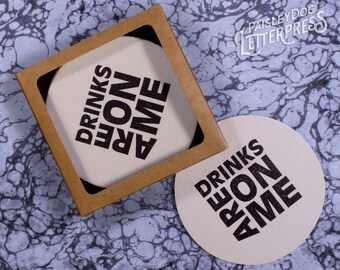Assorted SNARKY - Letterpress Coasters (set of 6) - Etsy