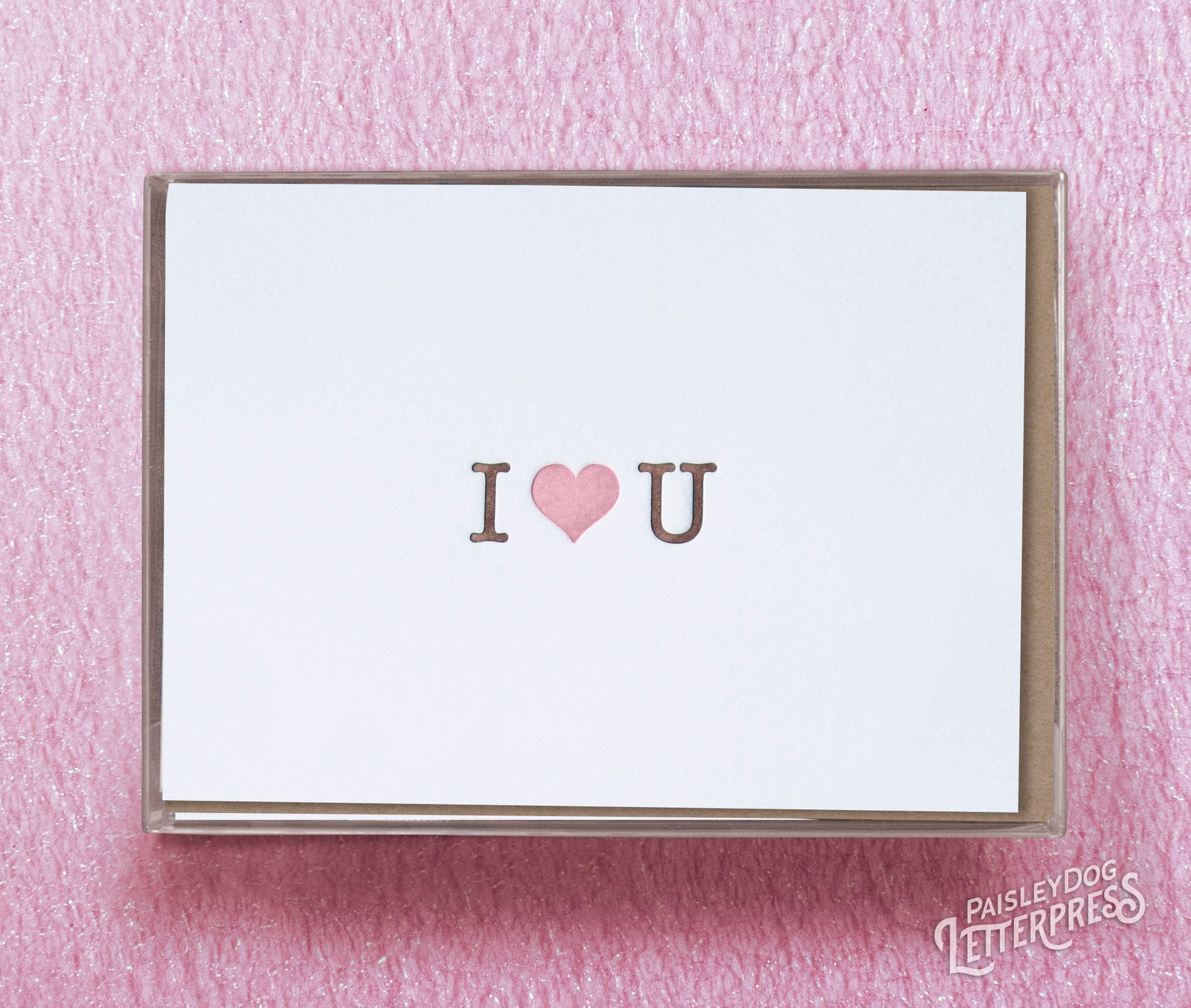 Letterpress Note Card Set I Heart U set of 6 Gifts for Him | Etsy