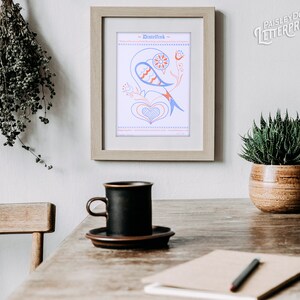 Letterpress Art Print – Pennsylvania Dutch Distelfink Bird / LIMITED ...