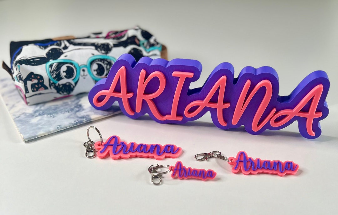 Custom 3D Name Tags - Custom Key Chain - Name Tag for School Bag - Name ...