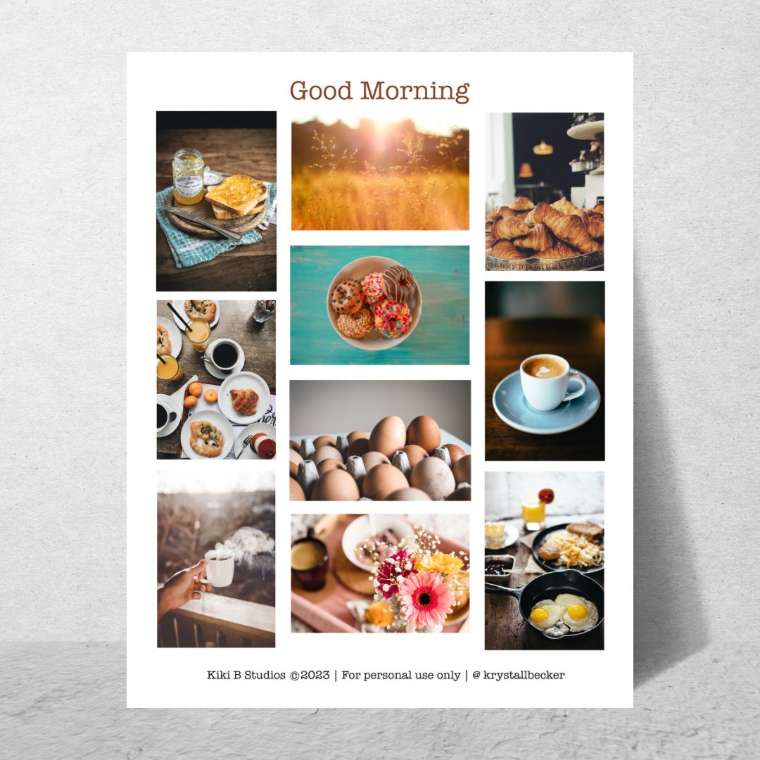 Digital Aesthetic Sticker Sheet good Morning Printable - Etsy