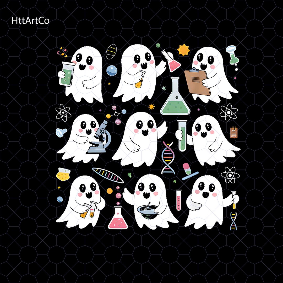 Ghost Science Teacher Png, Chemistry Laboratory Halloween Png ...