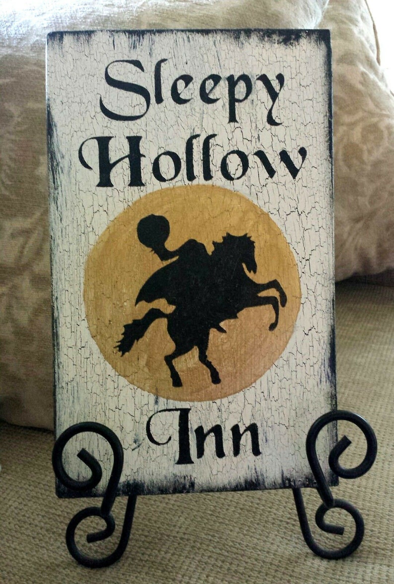 Primitive Halloween Sign Sleepy Hollow Inn Headless Horseman | Etsy