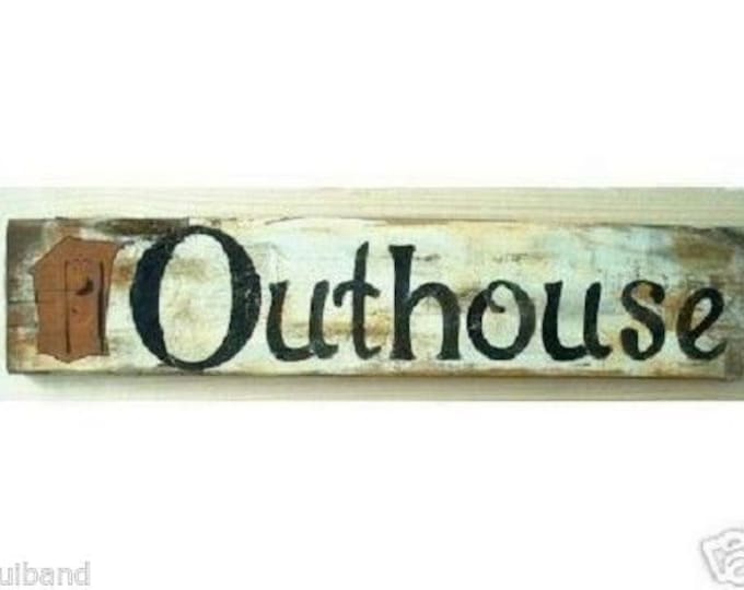 OUTHOUSE Sign Printable Restroom Sign Barn Wood & Crescent Moon Wild ...