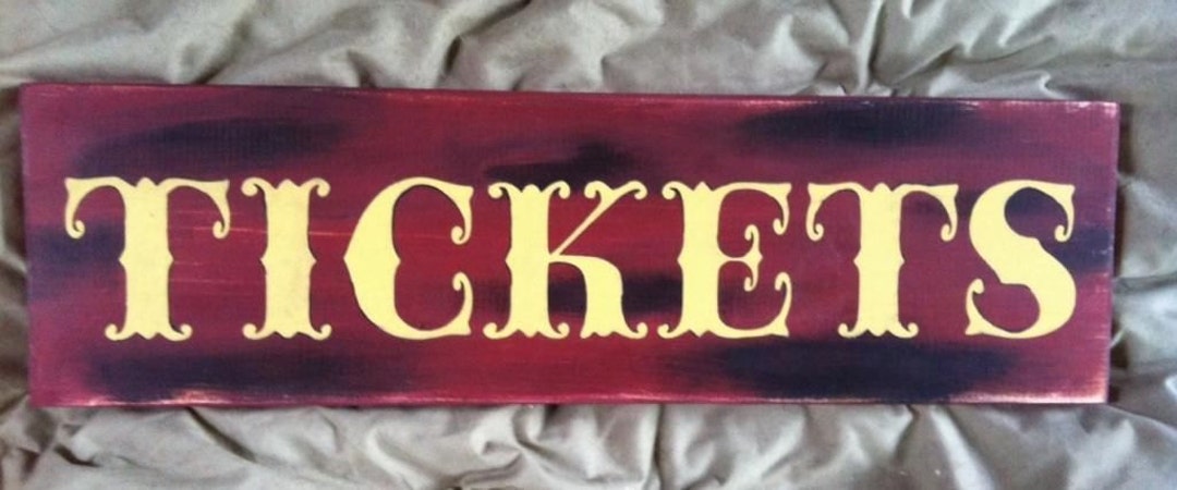 Primitive Sign TICKETS Wood Sign Circus, Carnival, Vintage, Barn Red ...
