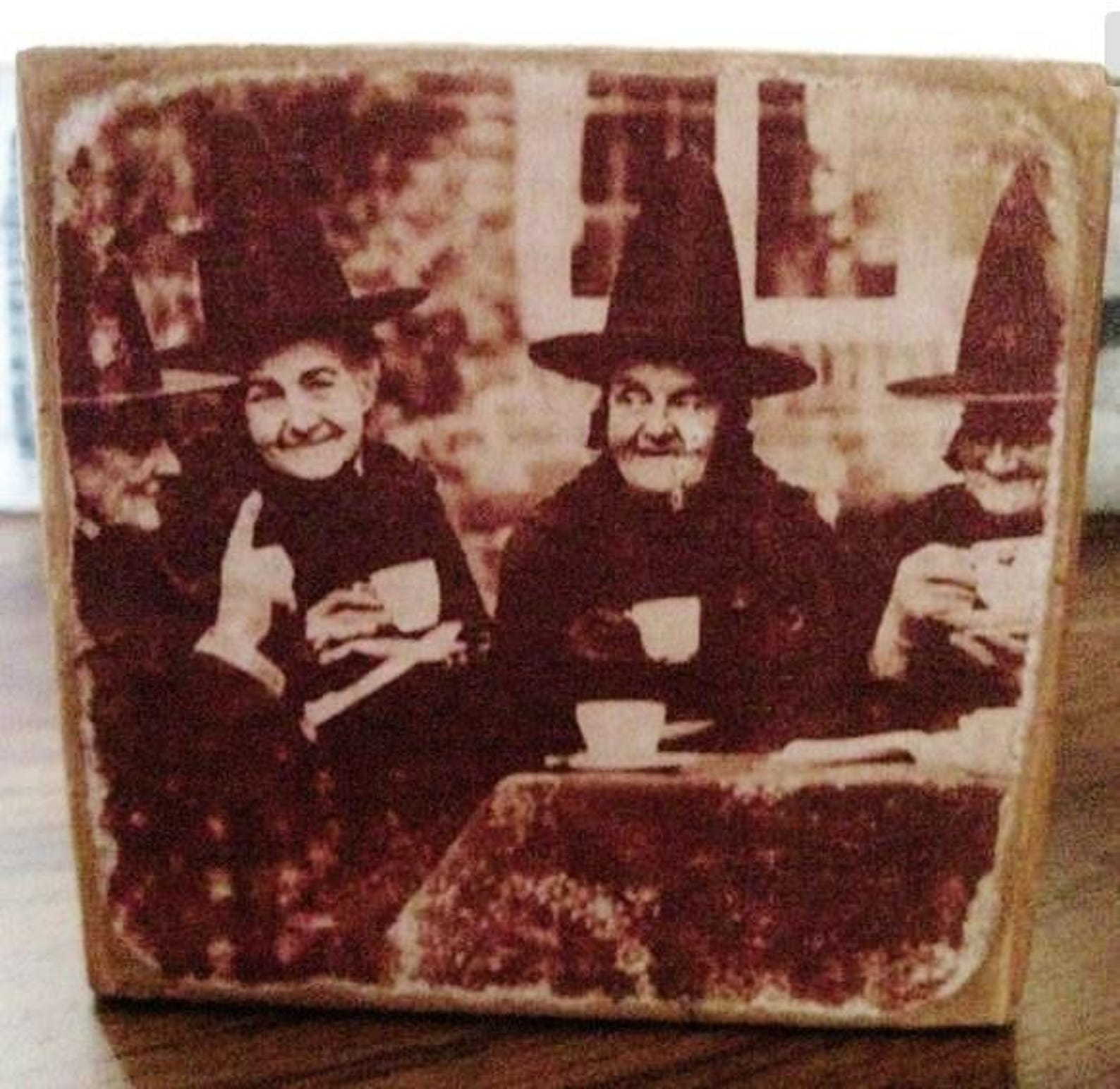 Primitive Halloween Witch Block 6-sided Wooden Block - Etsy