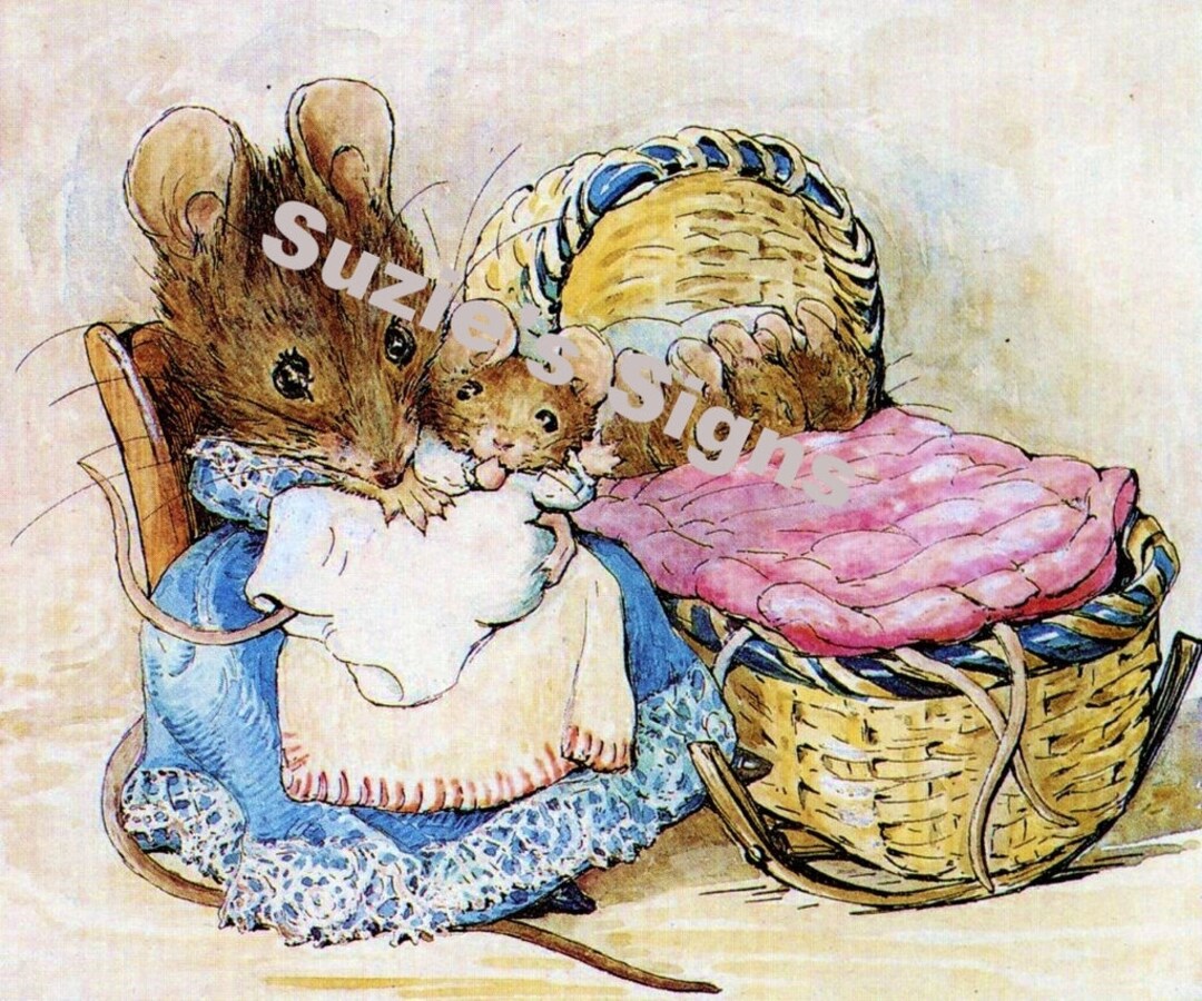 Vintage Beatrix Potter Fabric Block 100% Cotton 8.5" by 5.5 ...