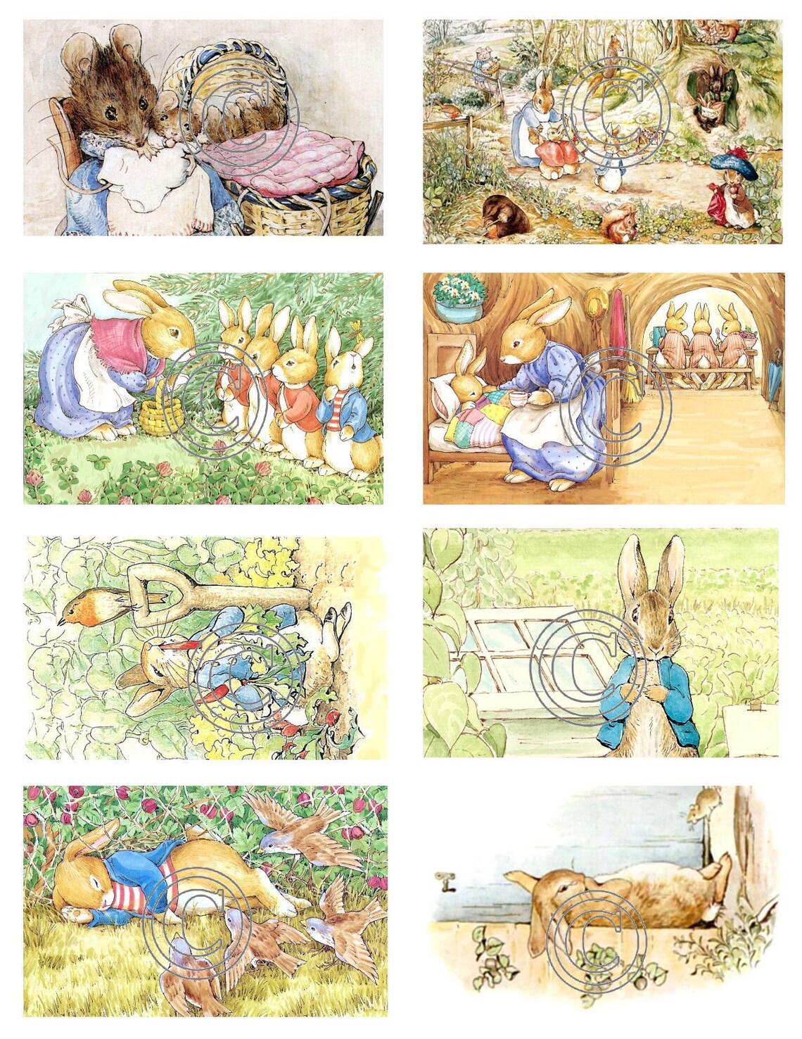 Vintage Beatrix Potter Fabric Blocks 100% Cotton 8 Total - Etsy Canada