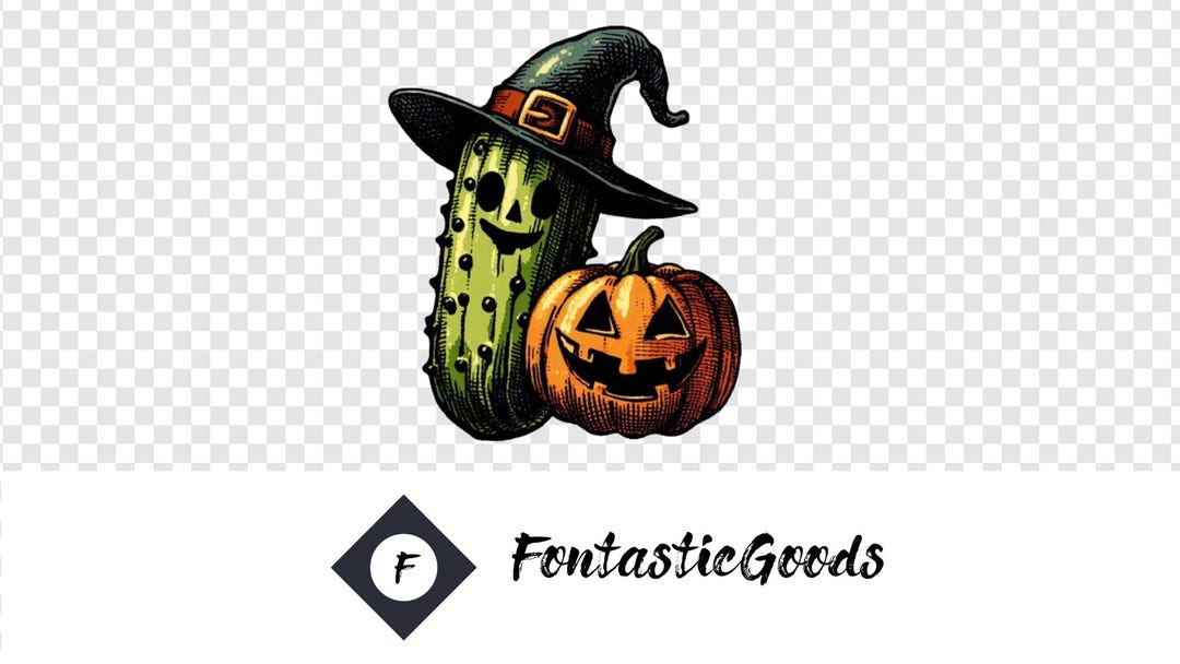 Vintage Halloween Pickle and Pumpkin PNG Funny Pickle Designs for Shirts Halloween Boo Pickle ...
