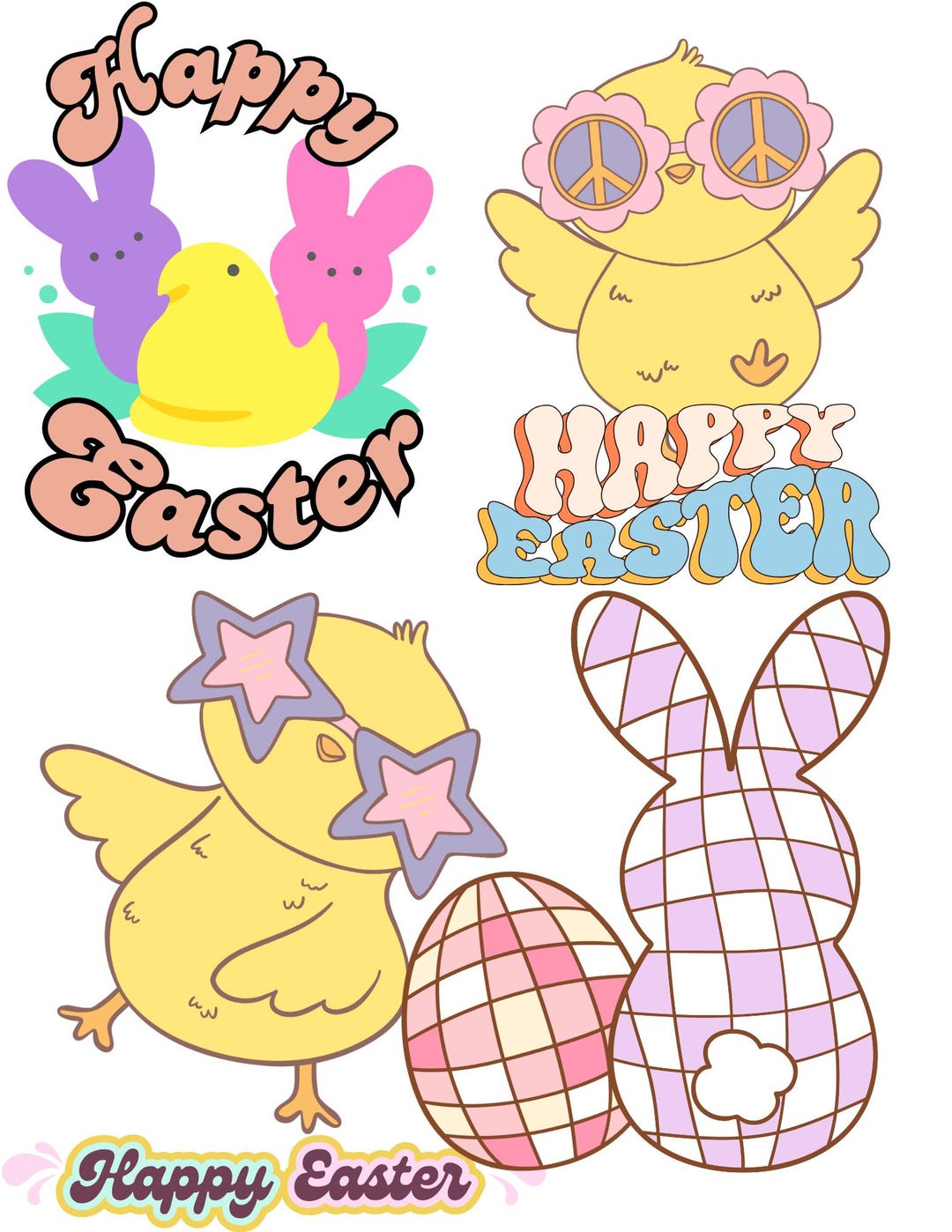 Easter Peeps Svg, Easter Bunny Svg, Bunny Svg, Easter Clipart, Outline ...