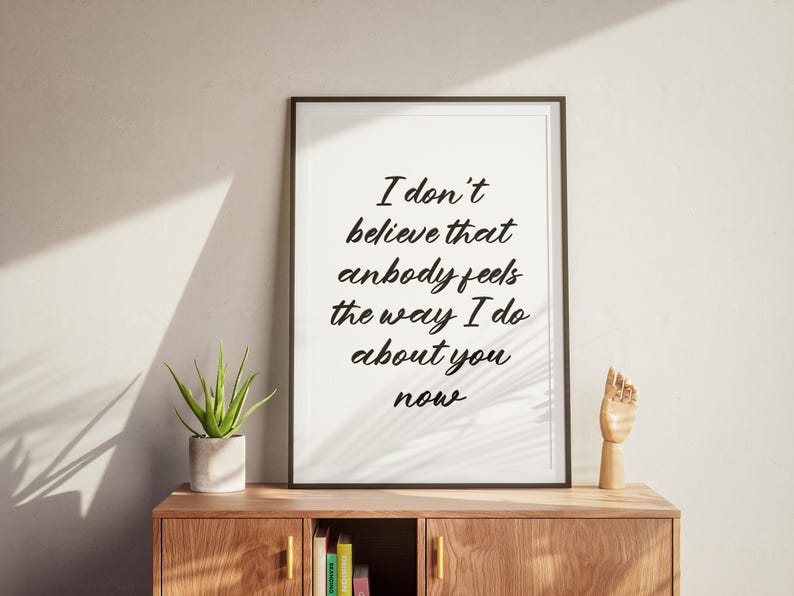 Oasis Lyric Print | Iconic Song Lyrics | Home Decor | Wall Art ...