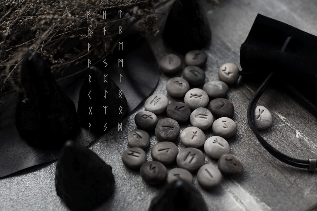Rune 'stones' Handmade Ceramic. Earth Runes. A Set of 24 Runes of the ...