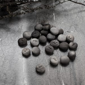 Rune 'stones' Handmade Ceramic. Earth Runes. A Set of 24 Runes of the ...