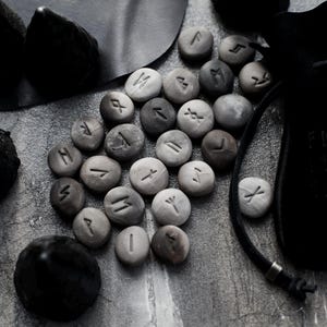 Rune 'stones' Handmade Ceramic. Earth Runes. A Set of 24 Runes of the ...
