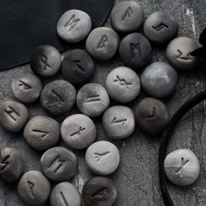 Rune 'stones' Handmade Ceramic. Earth Runes. A Set of 24 Runes of the ...