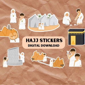 Islamic Printable Stickers Png - Hajj Stickers - Print and Cut Sticker ...