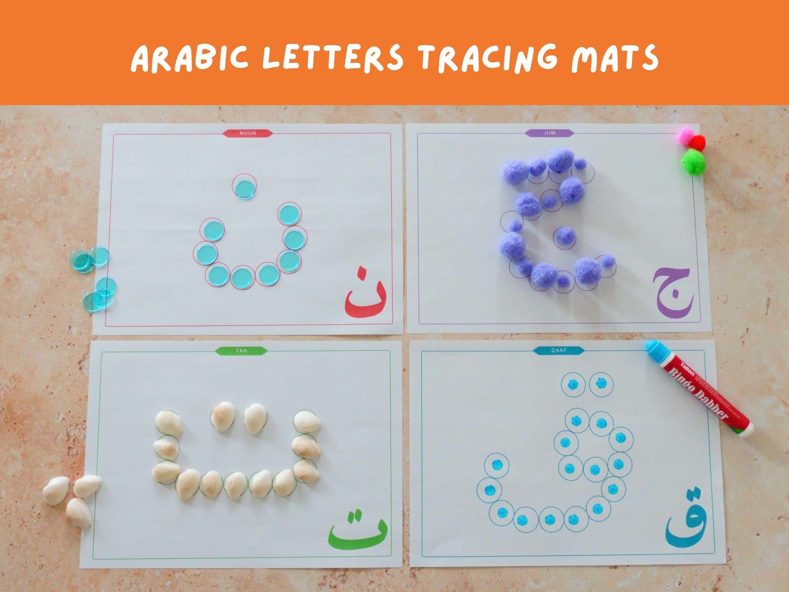 Arabic Alphabet Activity Mats for Kids Arabic Letters Worksheets for ...