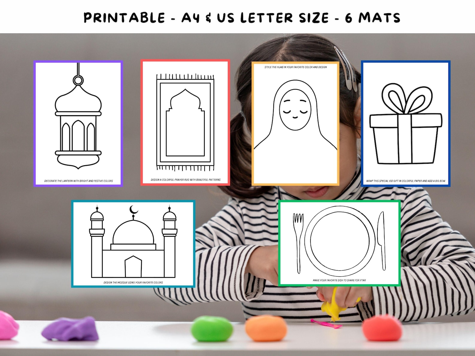 Ramadan Play Dough Mats - Islamic Playdough Activity - Play Doh ...