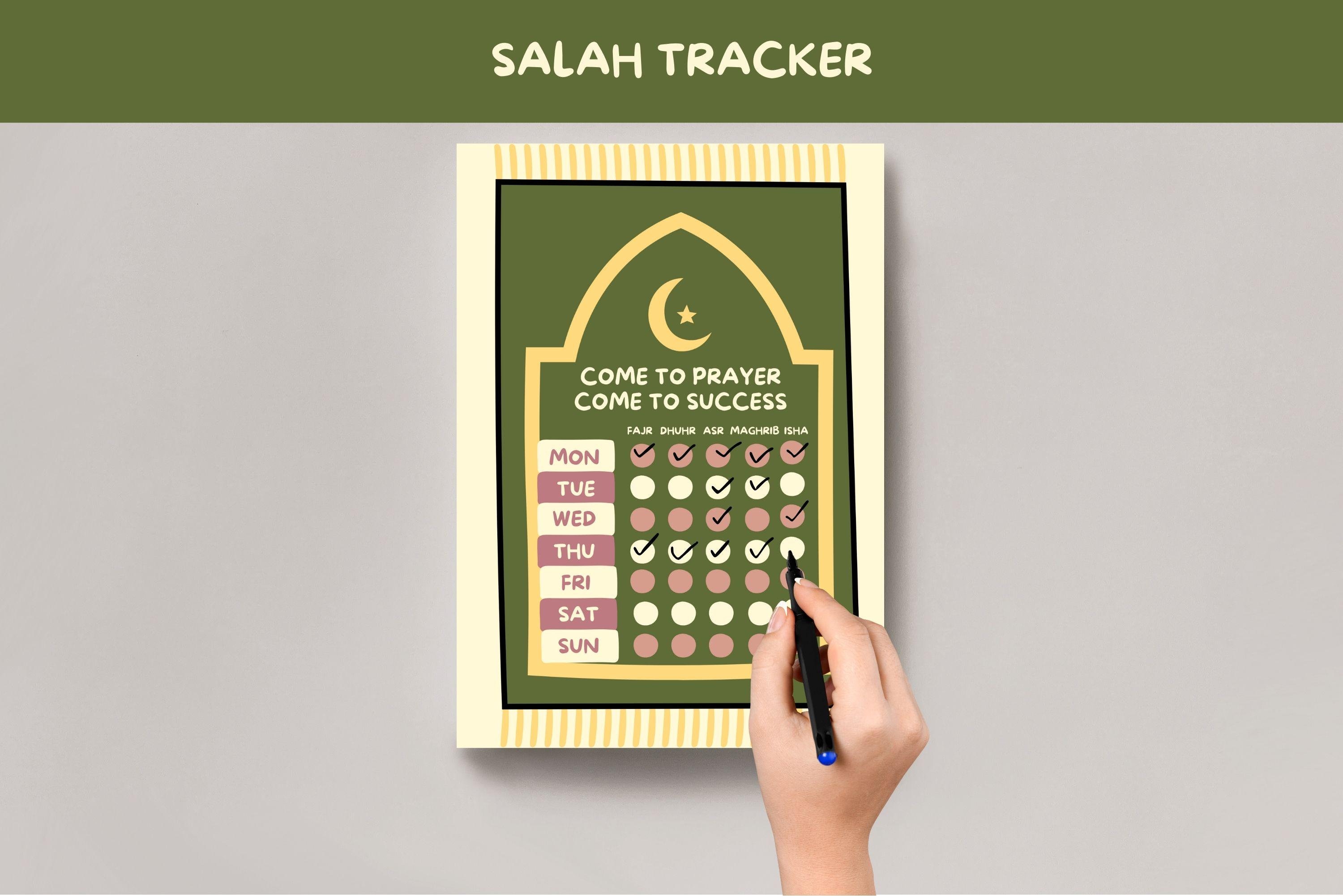 Prayer Chart for Kids - Daily Salah Tracker - Namaz Chart - Islamic ...