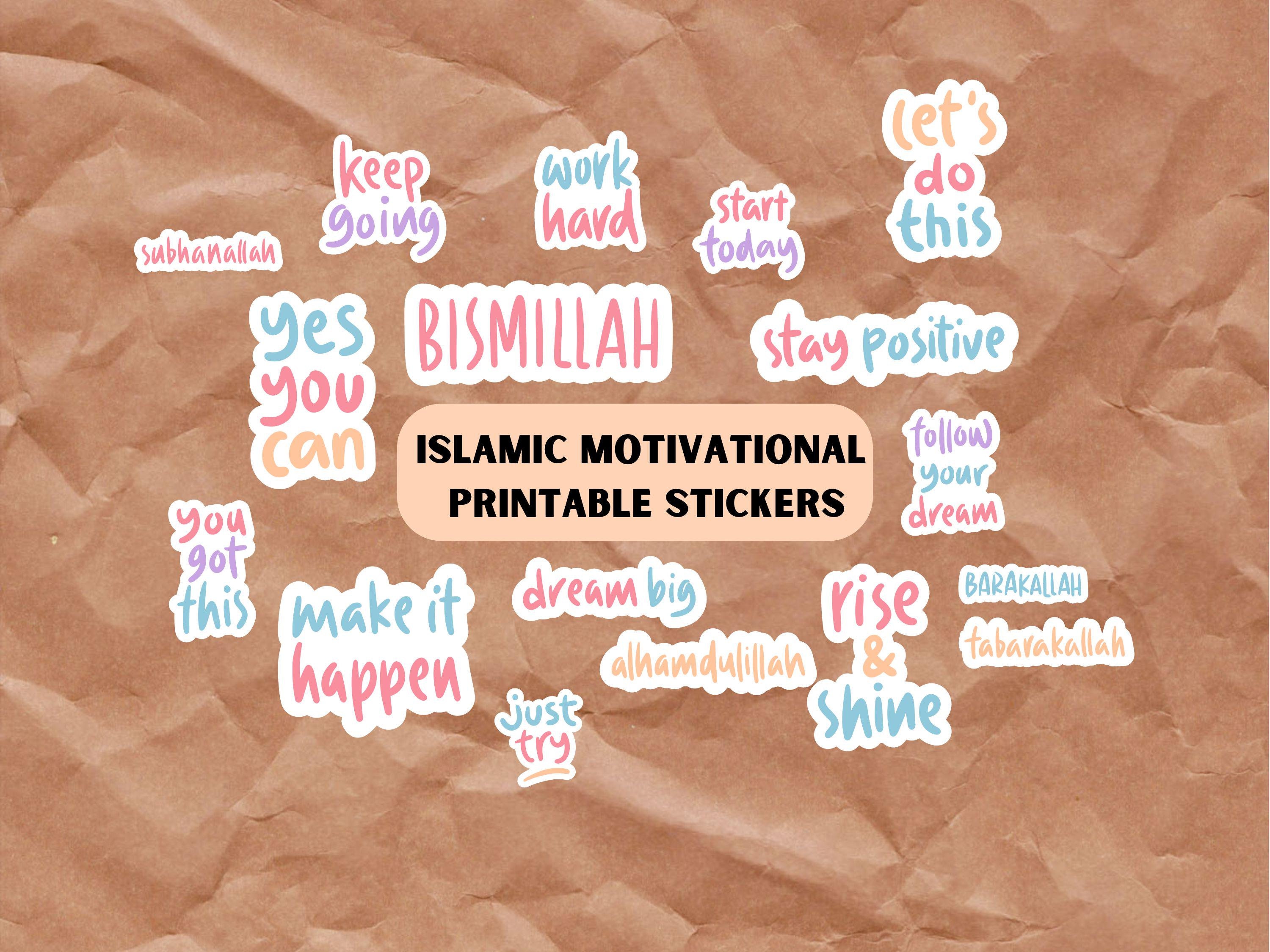Islamic Printable Stickers Motivational Quotes Positive Affirmations ...