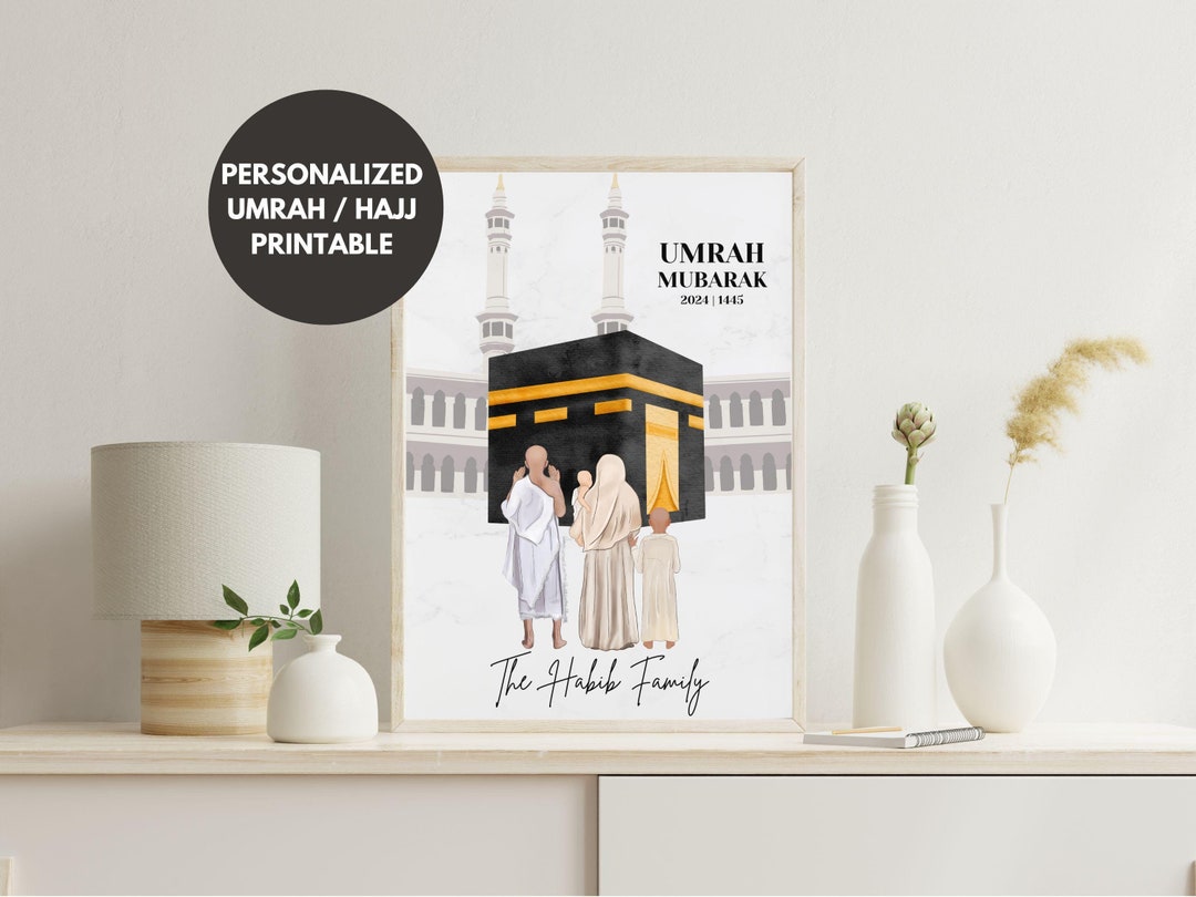 Personalized Umrah Print, Umrah Mubarak, Hajj Poster, Hajj Mubarak ...