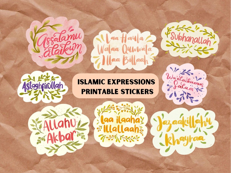 Islamic Printable Stickers Muslim Sticker Sheet Quran Journal Stickers ...