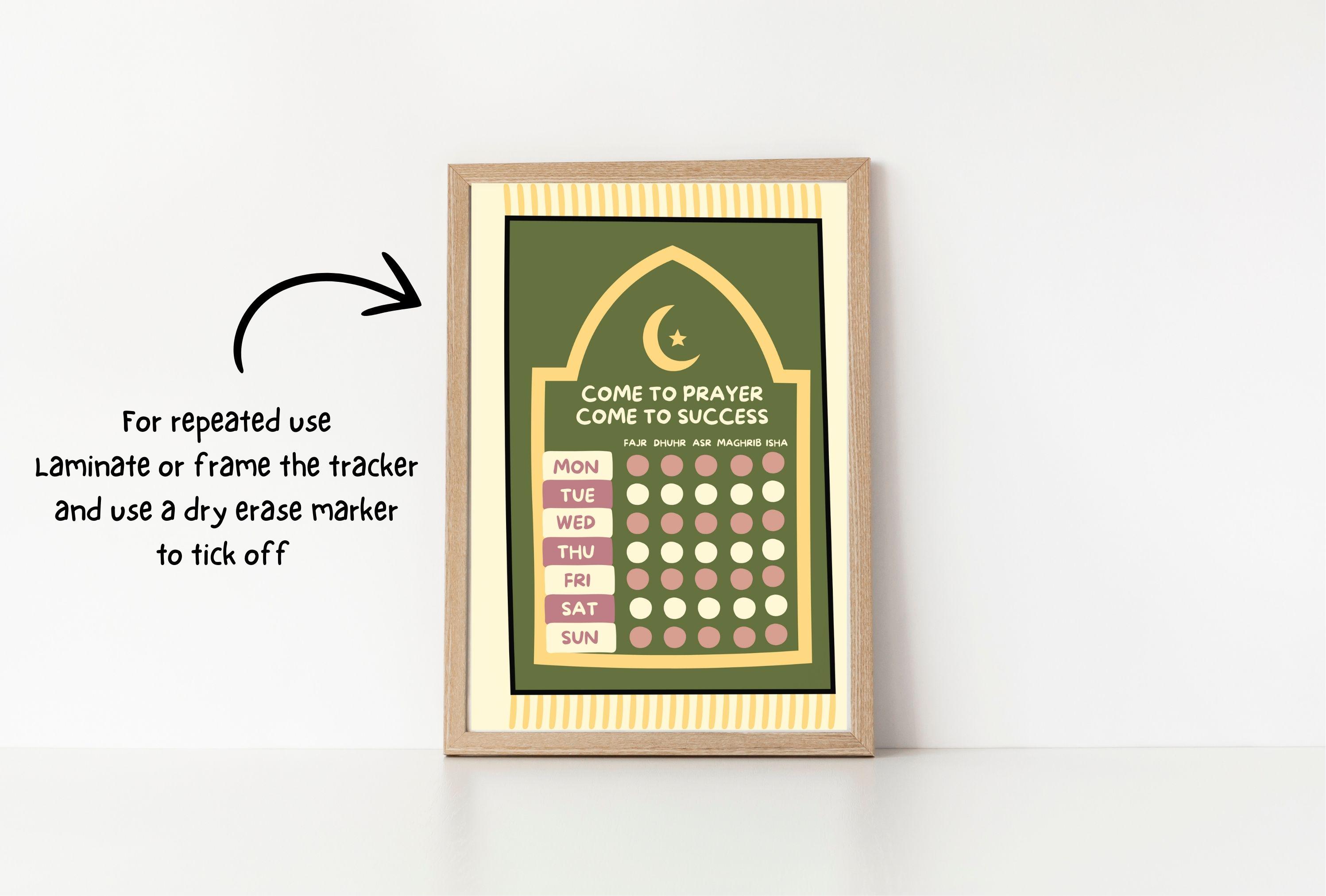 Prayer Chart for Kids - Daily Salah Tracker - Namaz Chart - Islamic ...
