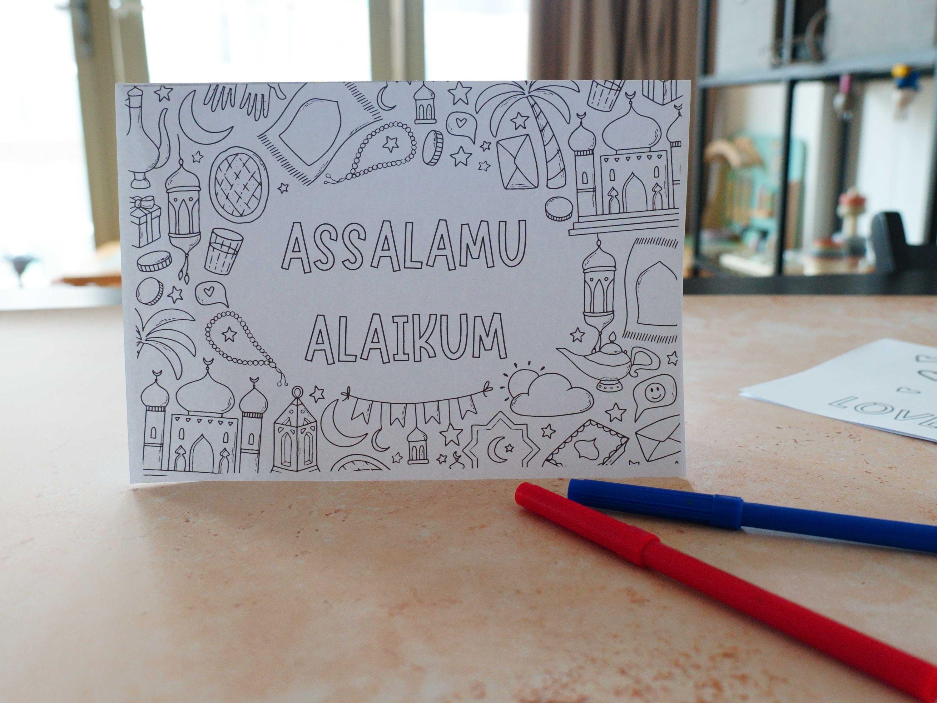 Coloring Cards for Kids Islamic Gift Greeting Cards Printable Ramadan ...