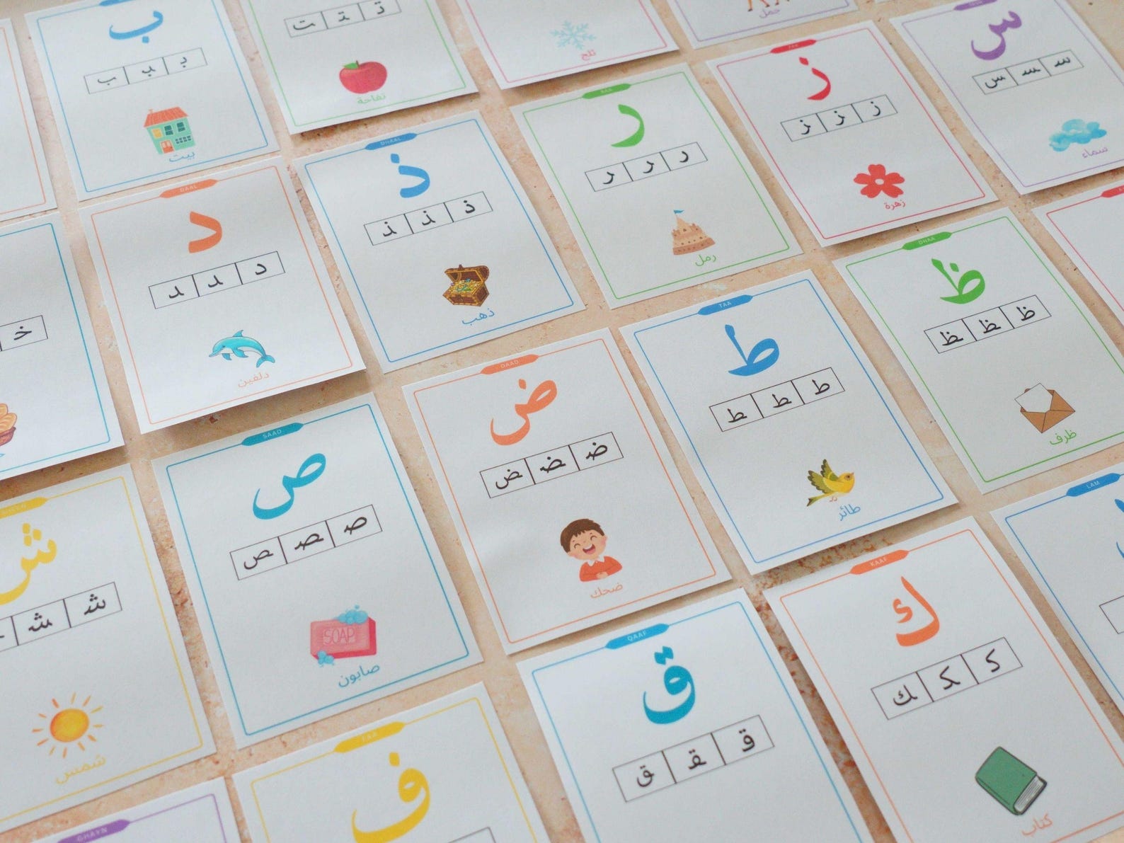 Arabic Flashcards for Kids - Alphabet Flash Cards - Letter Formation ...