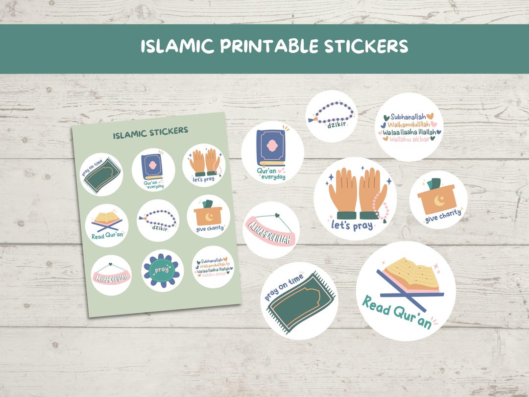 Islamic Printable Stickers - Muslim Sticker Sheet - Printable Planner ...