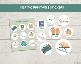 Islamic Printable Stickers - Muslim Sticker Sheet - Quran Journal ...