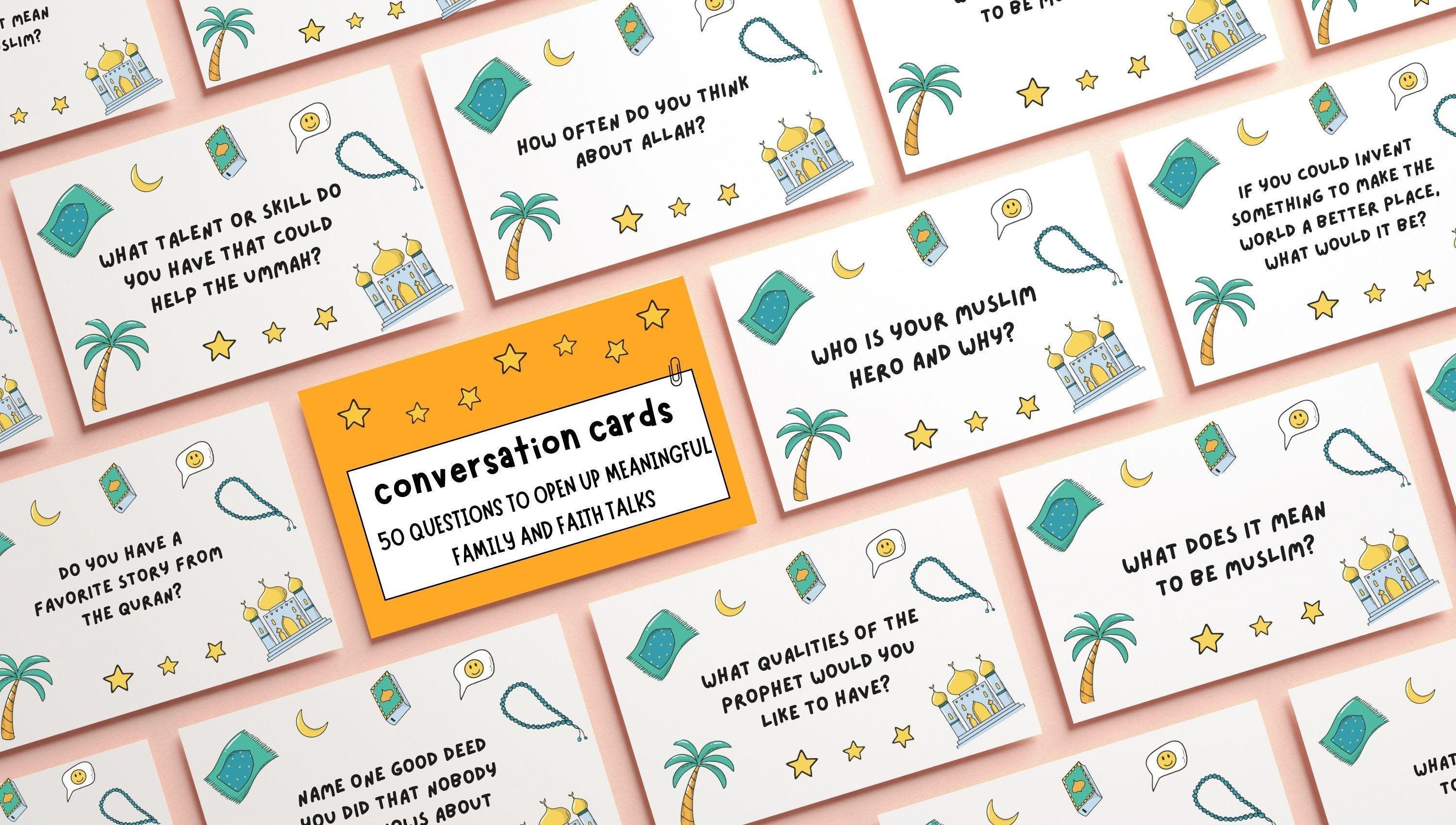 Islamic Conversation Cards for Kids - Family Conversation Starter ...