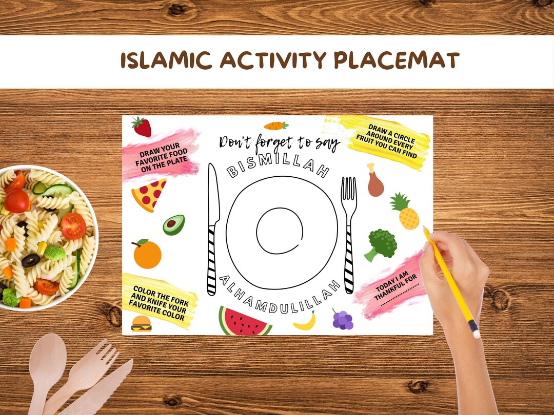 Islamic Activity Placemat Muslim Kids Printable Ramadan Decoration Eid ...