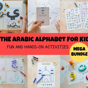 Arabic Alphabet Learning Bundle for Kids 8 Worksheets & Certificate ...