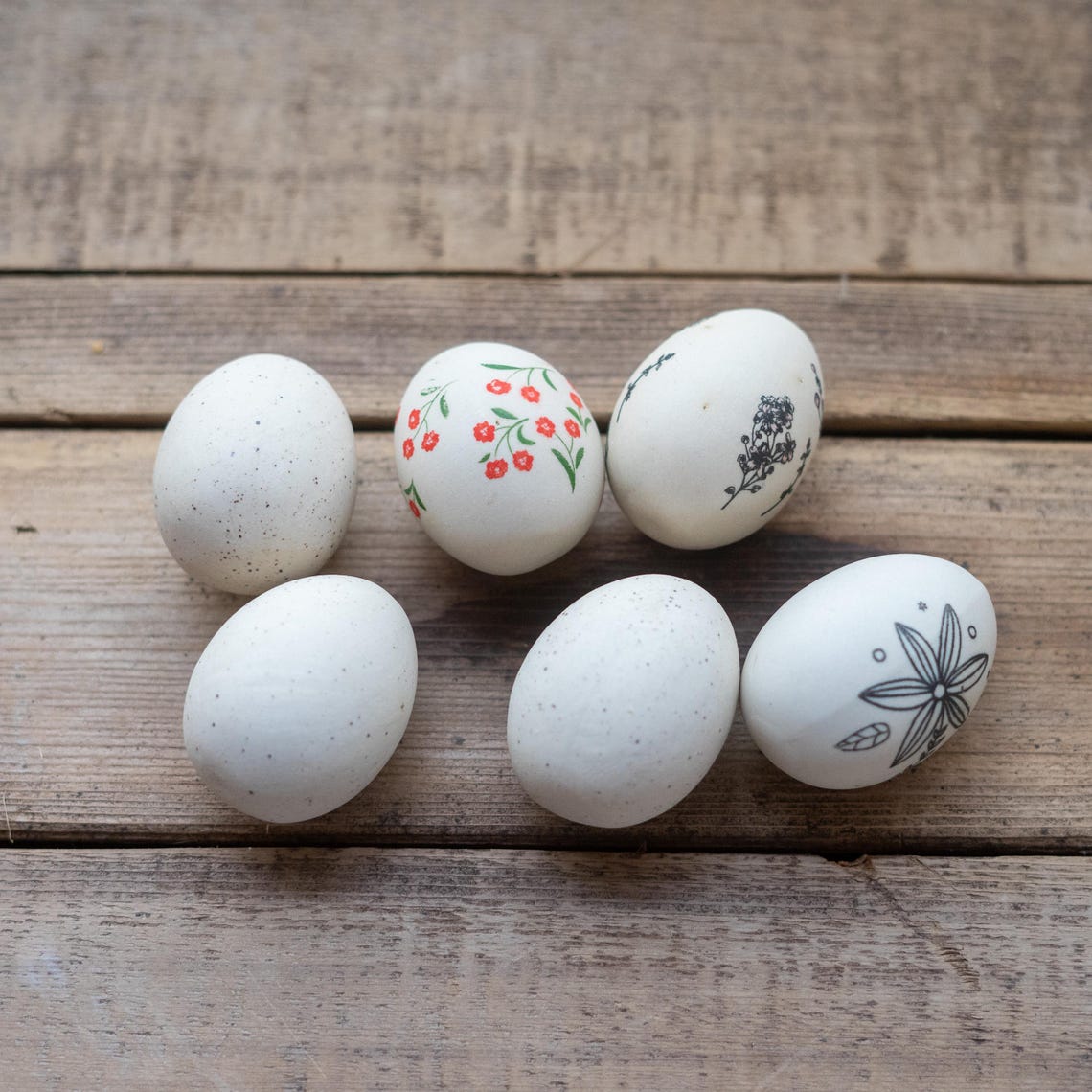 Handmade Ceramic Nest Egg Set for Chicken Training or Decor Floral ...