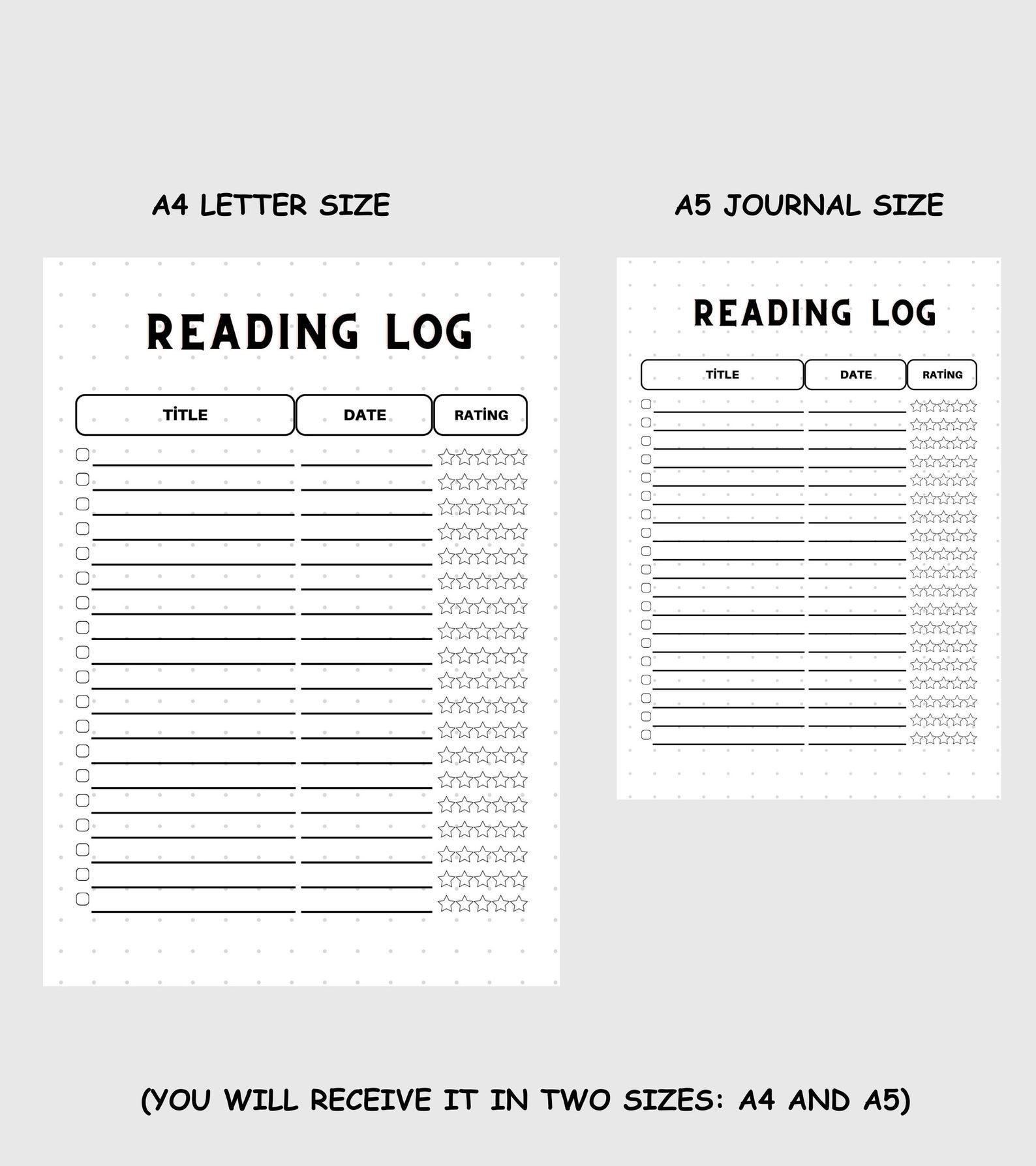Reading Log Digital Printable Log for Recording Books Read, Reading ...