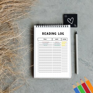 Reading Log Digital Printable Log for Recording Books Read, Reading ...