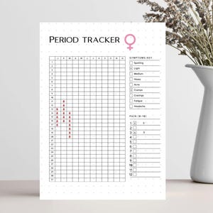 Period Tracker Digital Printable Log for Tracking Monthly Cycle ...