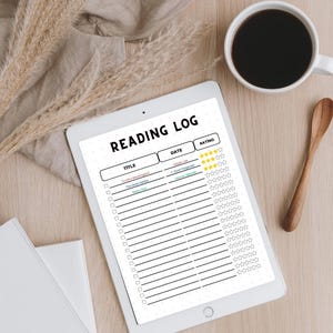 Reading Log Digital Printable Log for Recording Books Read, Reading ...