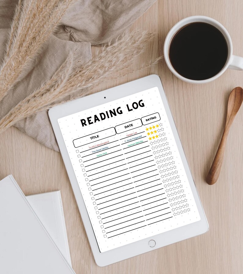 Reading Log Digital Printable Log for Recording Books Read, Reading ...