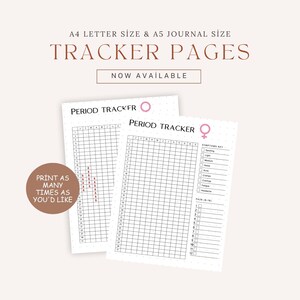 Period Tracker Digital Printable Log for Tracking Monthly Cycle ...