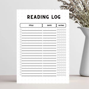Reading Log Digital Printable Log for Recording Books Read, Reading ...