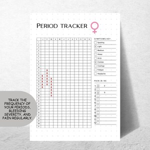 Period Tracker Digital Printable Log for Tracking Monthly Cycle ...