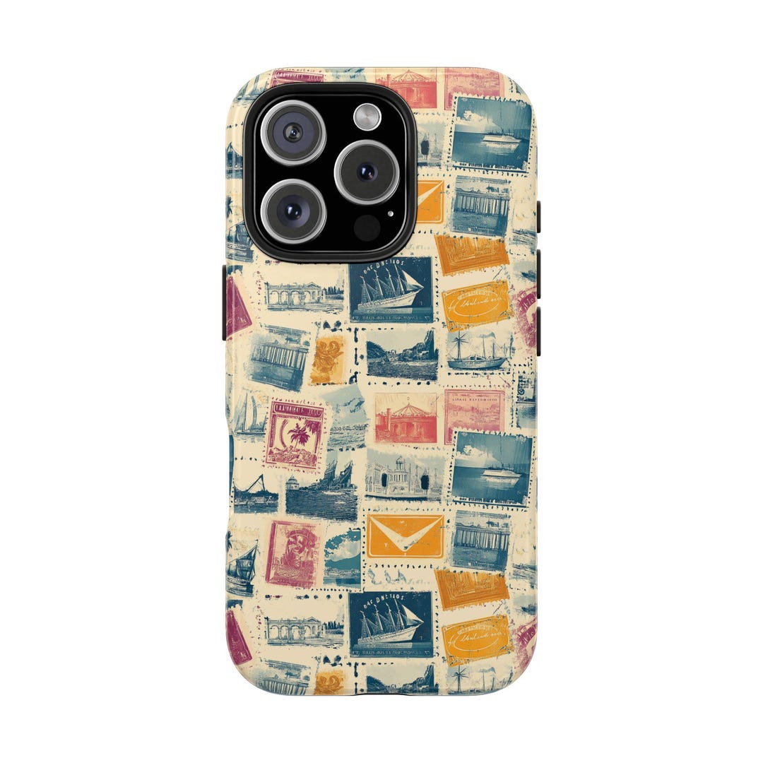Vintage Maritime Postage Stamp Phone Case, Nautical Travel Aesthetic ...