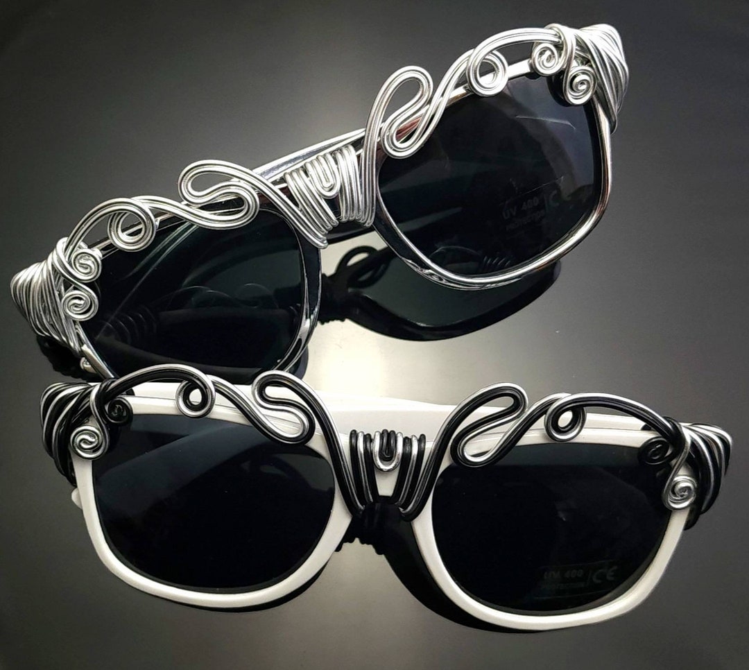 Wild Wire Sunnies - Chrome Silver or Black & White - Etsy