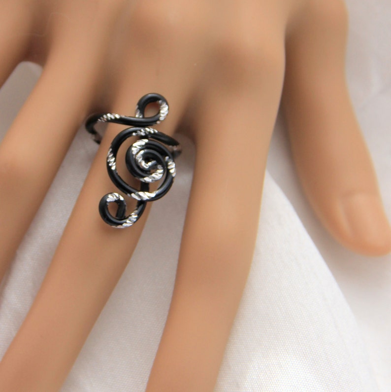 Treble Clef Adjustable Ring-Diamond Cut | Etsy