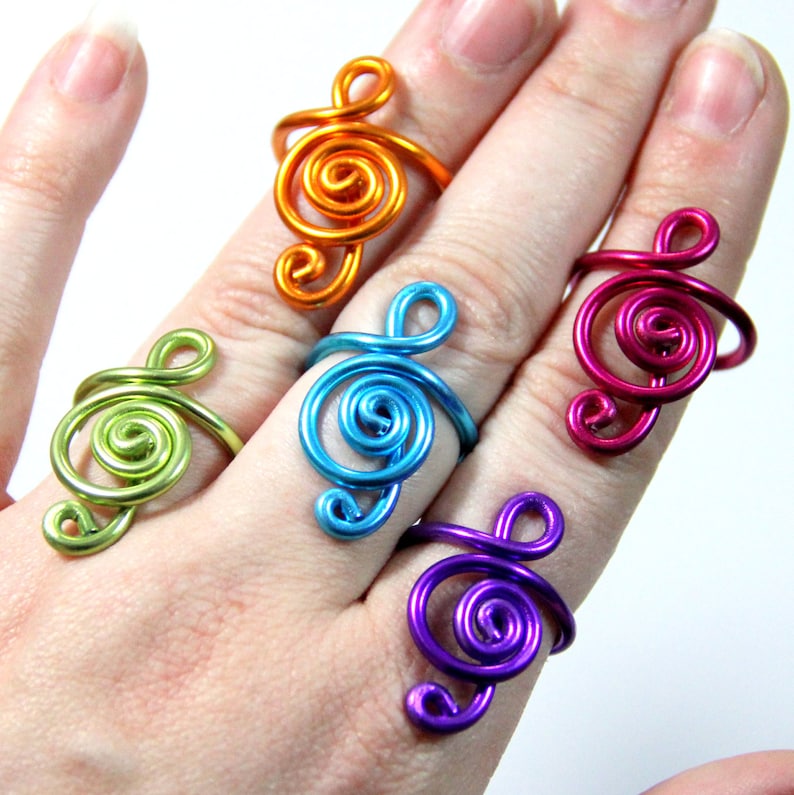 Treble Clef Adjustable Ring - Etsy