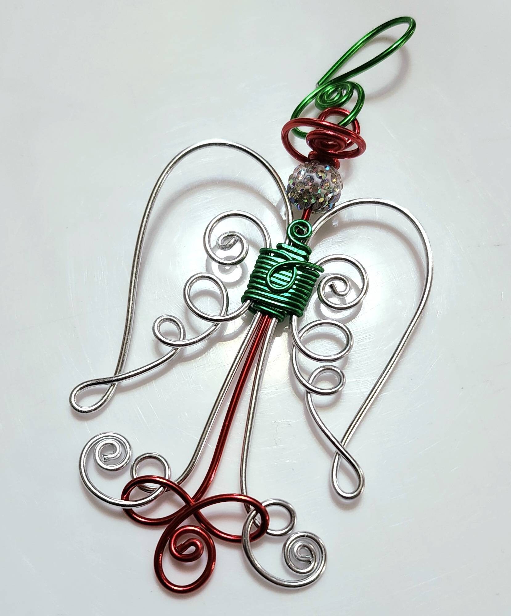Wire Angel Ornament in Christmas Colors - Etsy