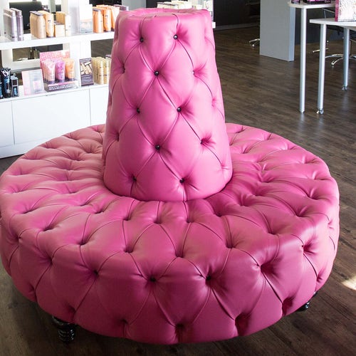 Circle Sofa Pink Round Bench Banquette Tufted Circular Booth - Etsy